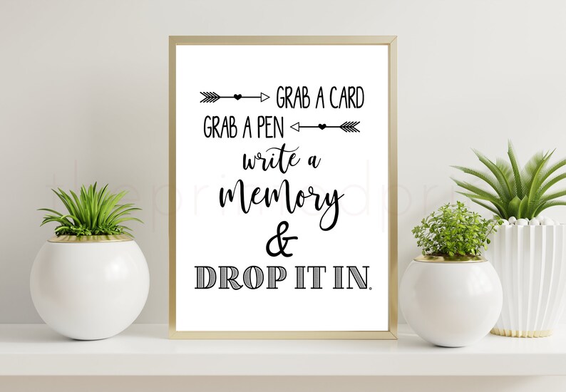 Grab a Card Grab a Pen Drop It In Graduation Memory Sign - Etsy