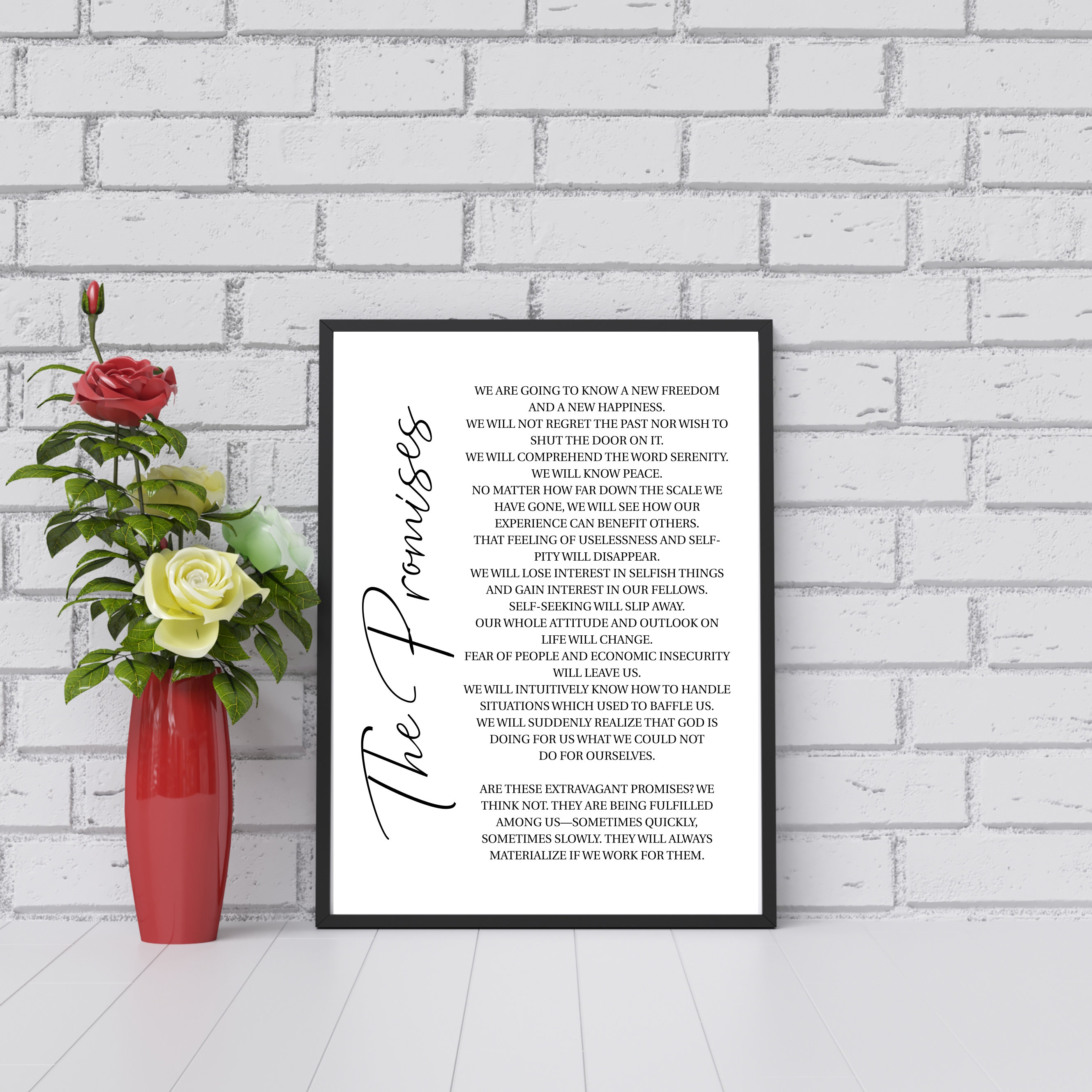 The AA Promises Addiction Recovery Wall Art Twelve Steps - Etsy