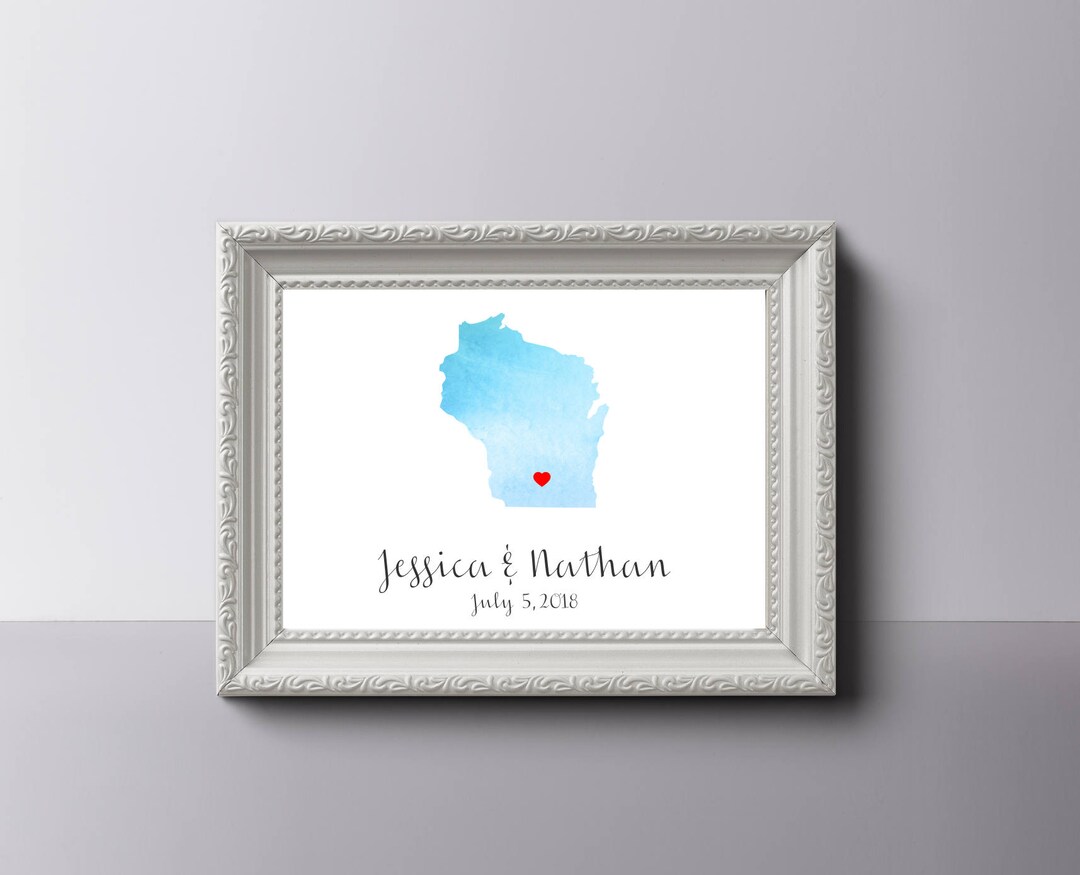 Personalized Watercolor State Art Print Name State Print US - Etsy