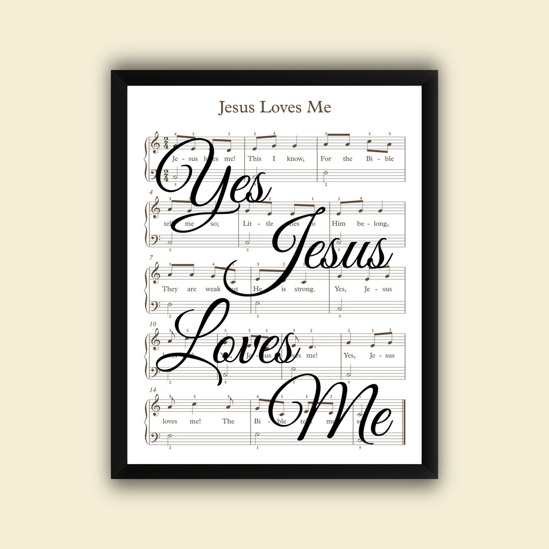 Jesus Loves Me, Religious Printable, Christian Music Print, Sheet Music ...