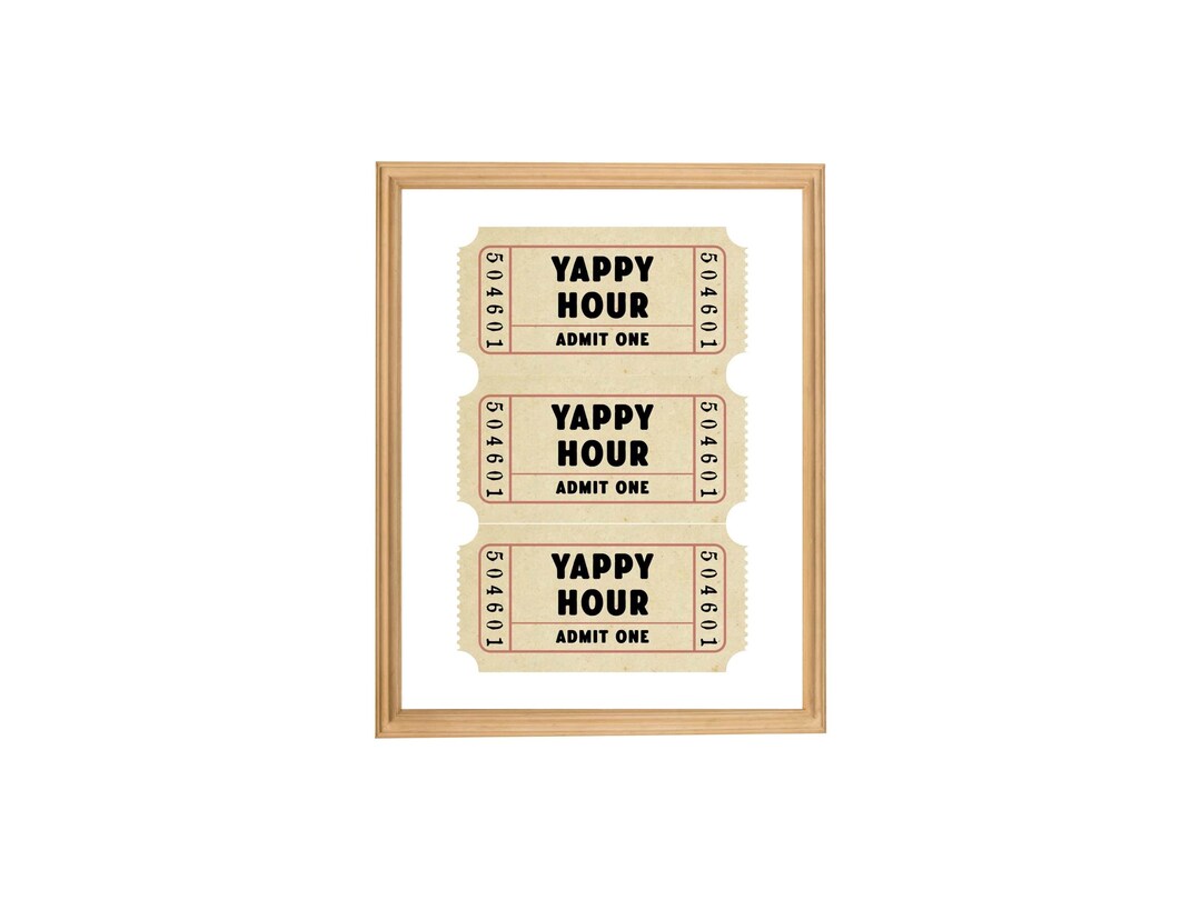 Yappy Hour Print, Bar Cart Printable, Trendy Retro Decor, Happy Hour ...
