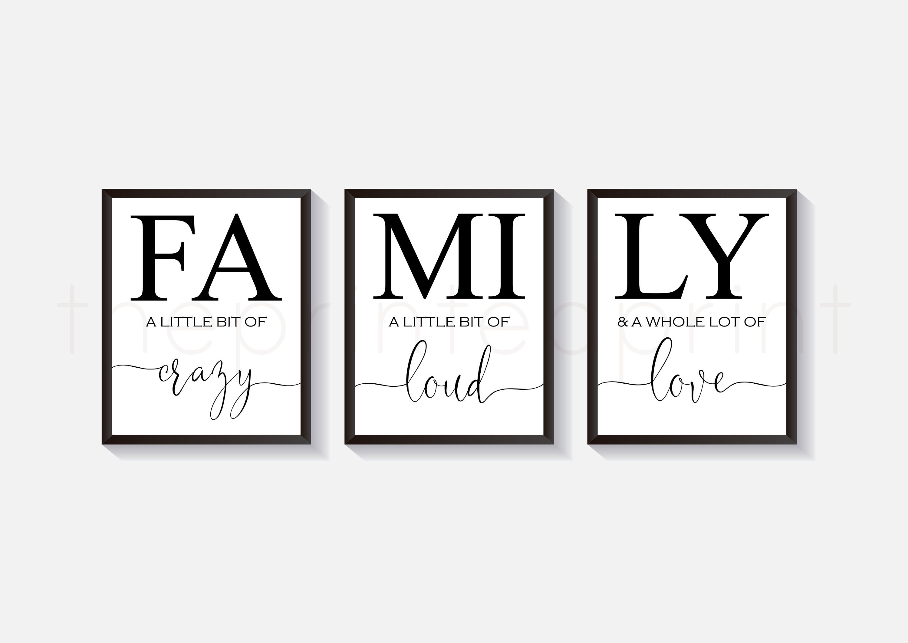 Crazy Loud Love Print Set Family Decor Prints Art for the - Etsy