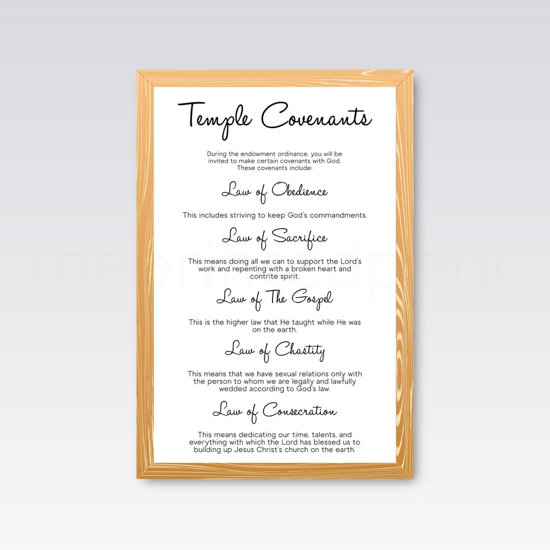 LDS Temple Covenants Digital Print | LDS Temple Poster | Printable File ...