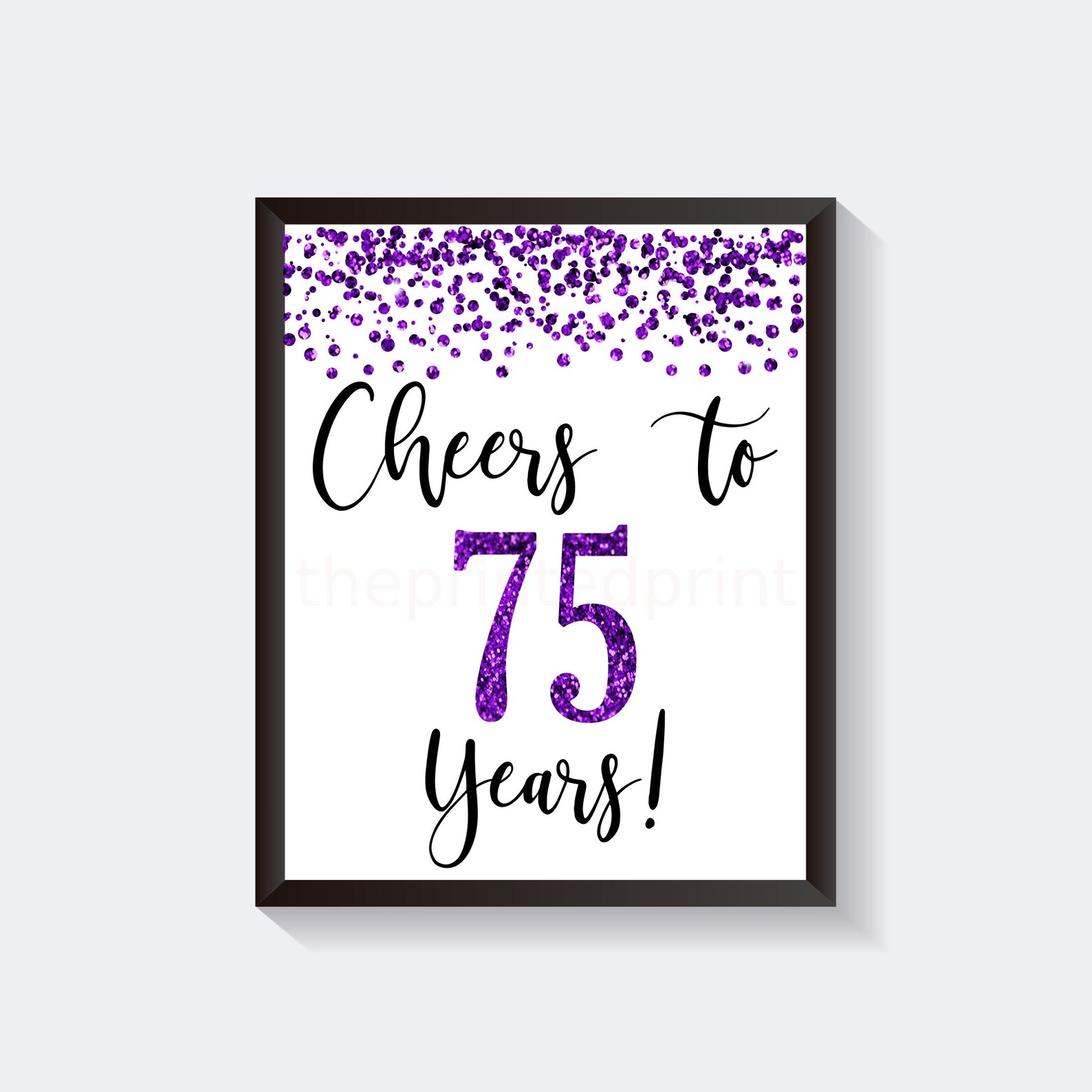 Purple Cheers to 75 Years Sign 75th Birthday Party Decor 75 - Etsy