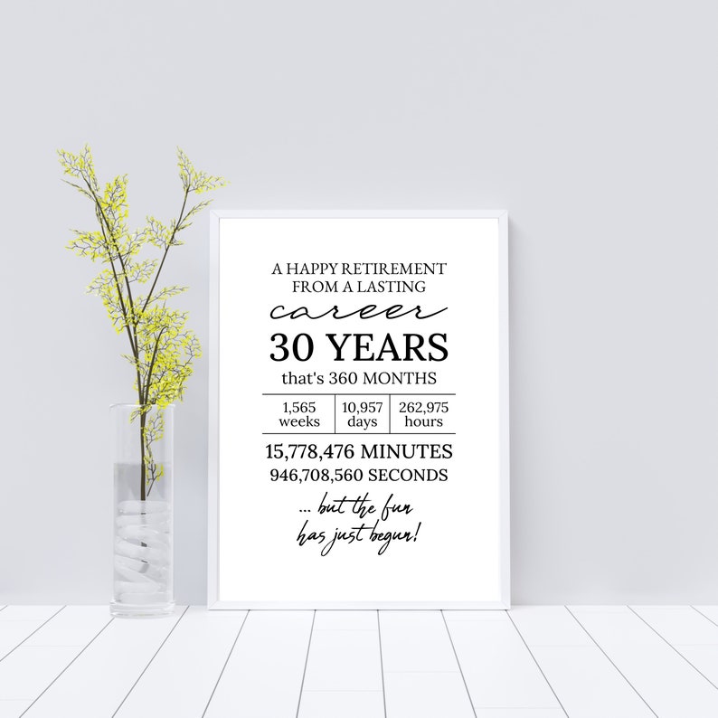 30 Year Career Retirement Sign A Happy Retirement Retirement - Etsy