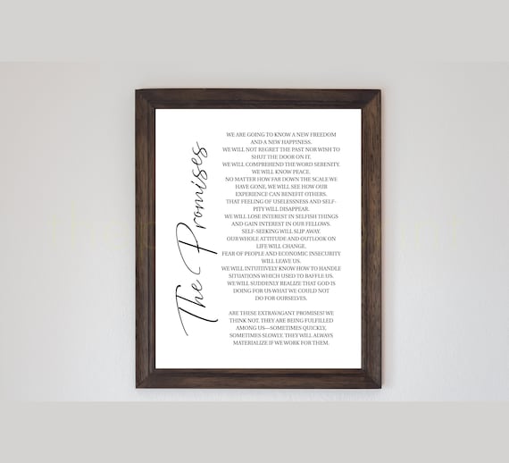 The AA Promises Addiction Recovery Wall Art Twelve Steps - Etsy