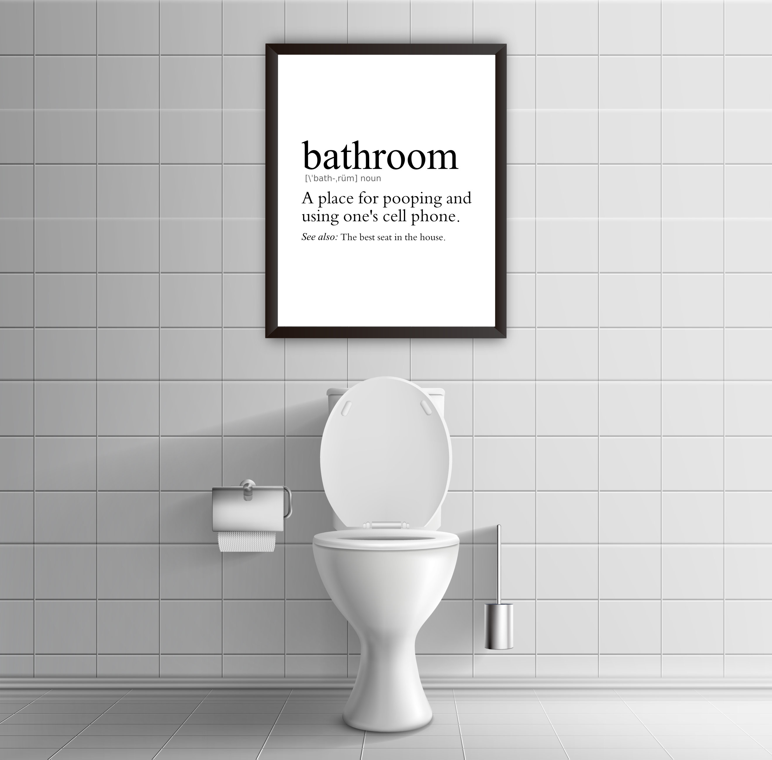 Bathroom Definition Print Bathroom Poster Best Seat in the | Etsy
