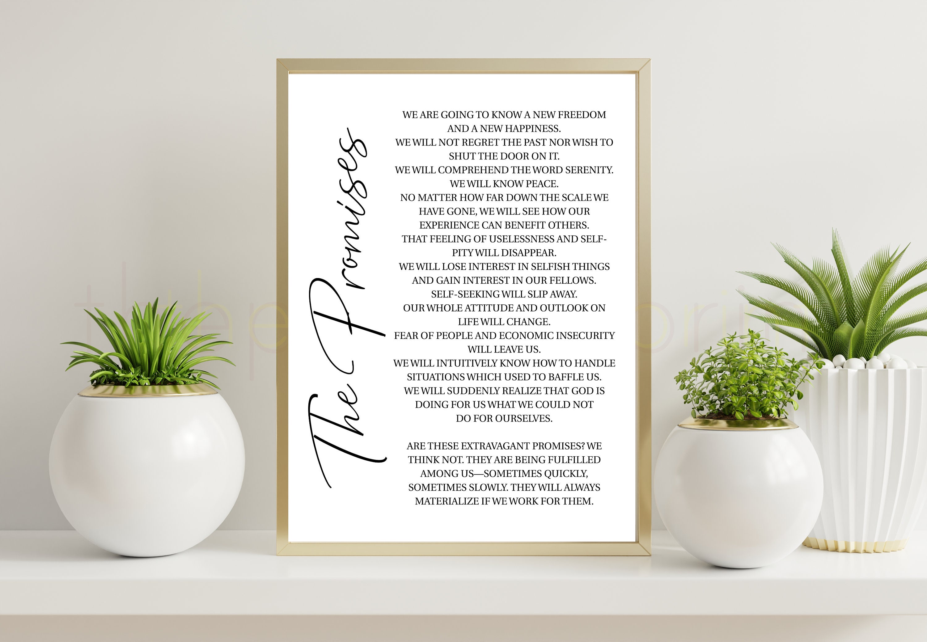 The AA Promises Addiction Recovery Wall Art Twelve Steps - Etsy