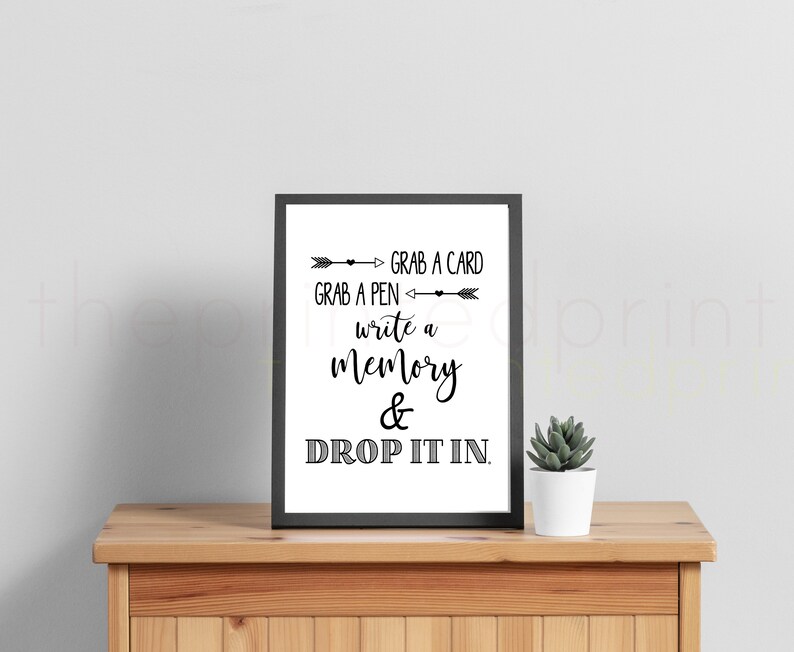 Grab a Card Grab a Pen Drop It In Graduation Memory Sign - Etsy