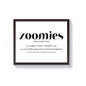Zoomies Definition, Dog Decor, Cat Decor, Home Decor, Funny Pet ...
