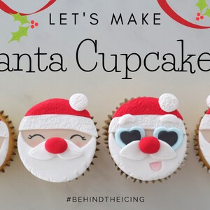 Santa Cupcake Toppers Template - Etsy