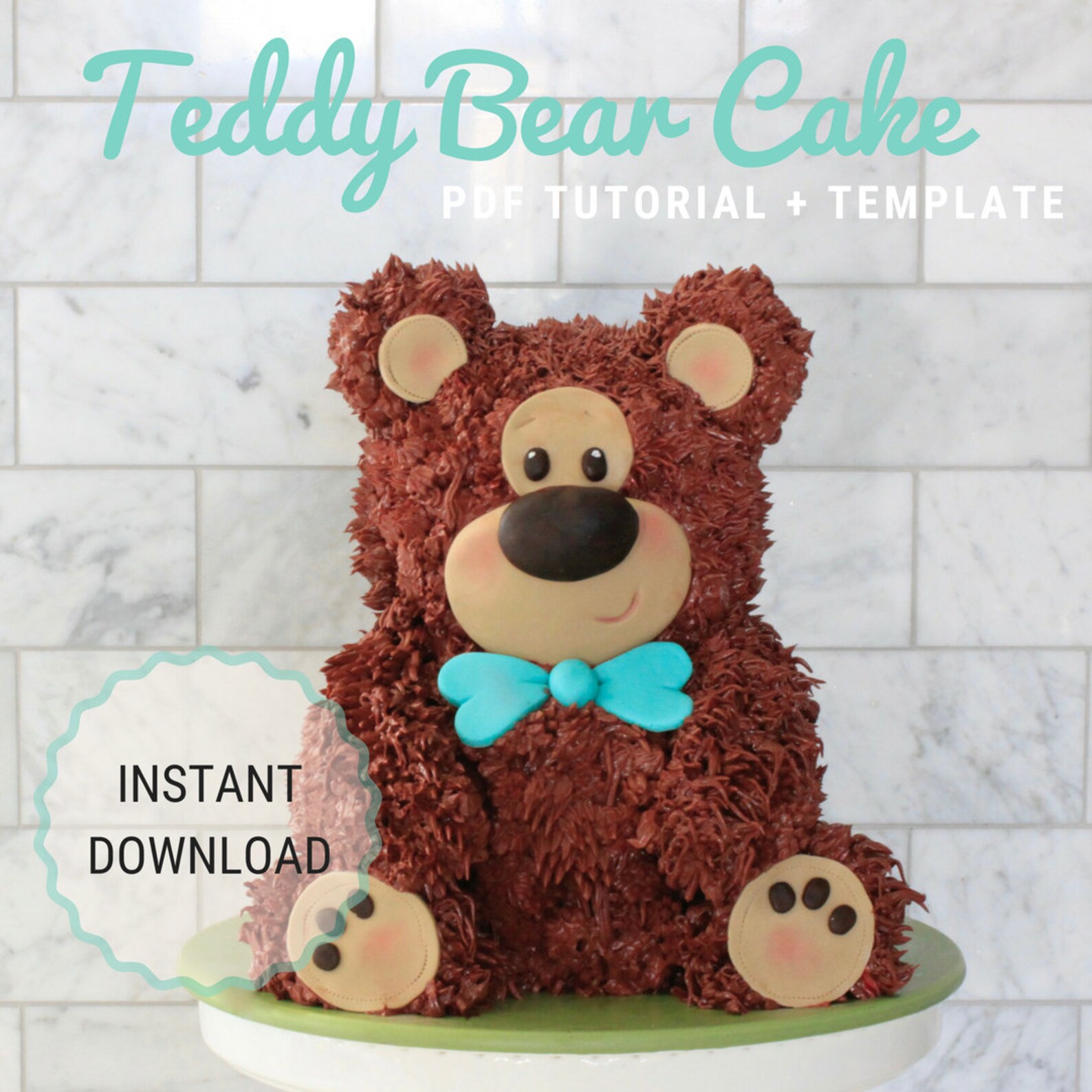 Teddy Bear Cake Template and PDF Tutorial - Etsy