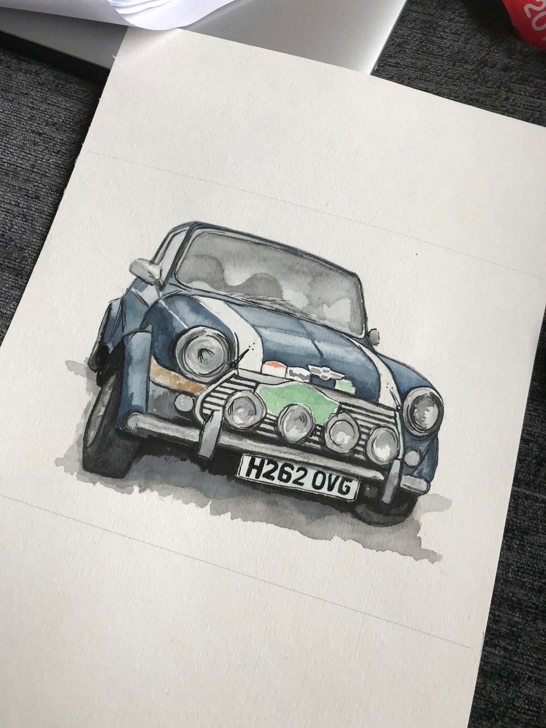 Handpainted Car Painting, Watercolour Car Painting, Car Art - Etsy UK