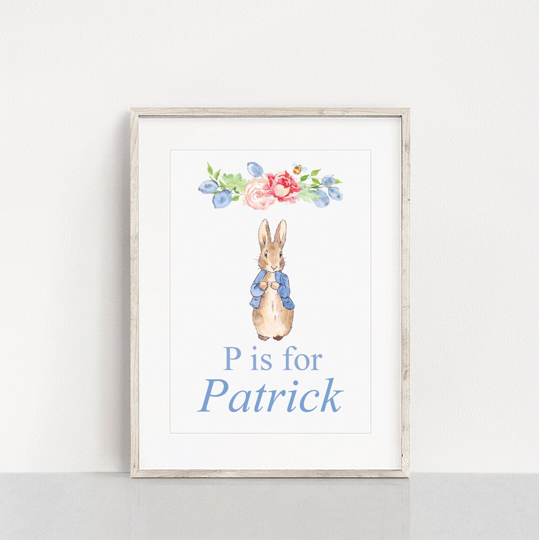 Peter Rabbit Print, Rabbit With Flowers Print - Etsy