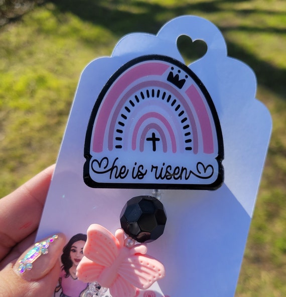 He is Risen Badge Reel Savior Christ - Etsy