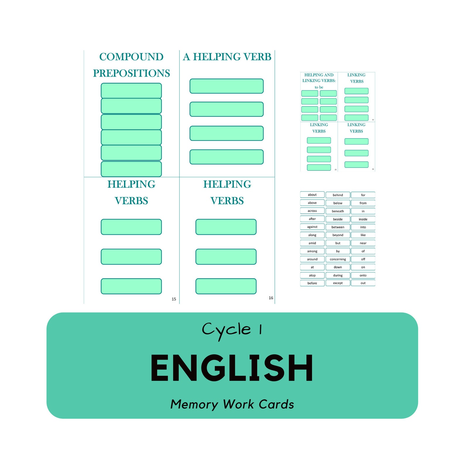 English Grammar Memory Work Cards, CYCLE 1 - Etsy