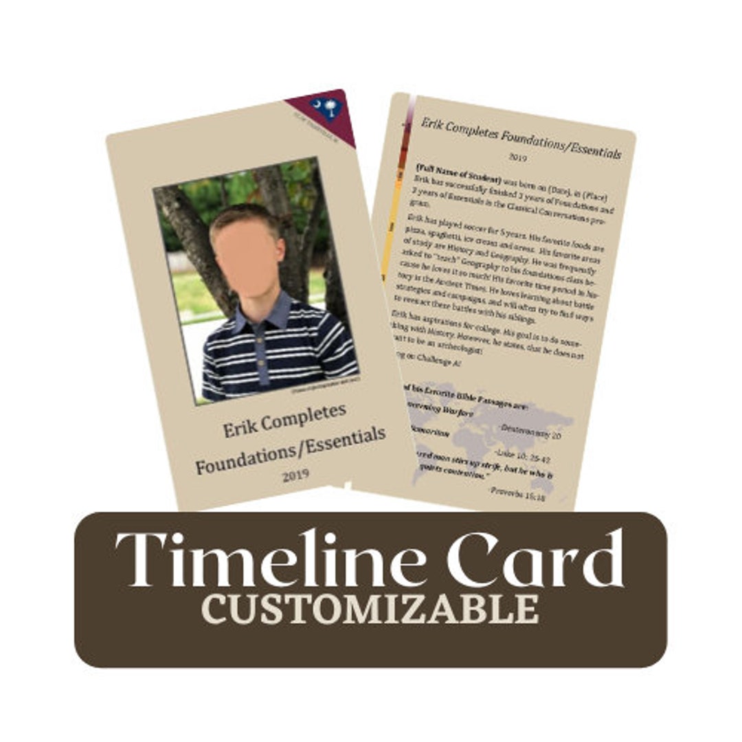 Timeline Cards personalized - Etsy