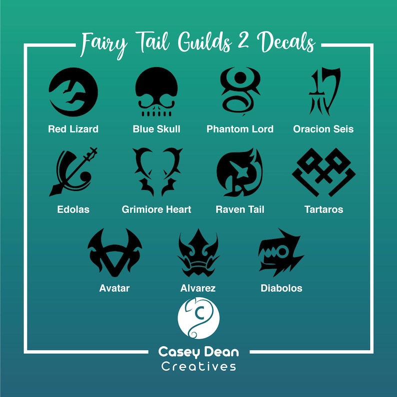 Fairy Tail Guilds Emblems Part 2 Decals - Etsy