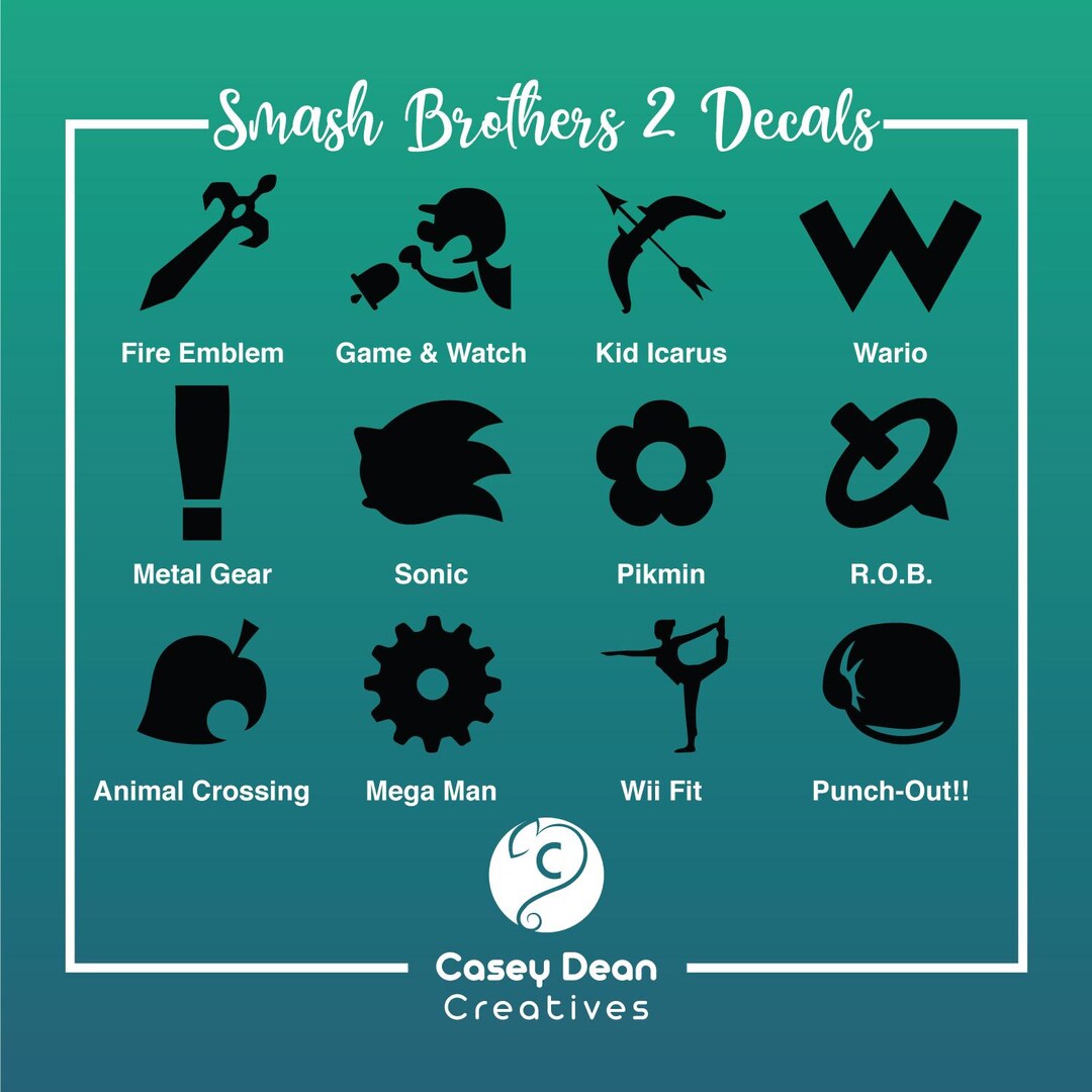 SSB Icons Part 2 Vinyl Decals - Etsy