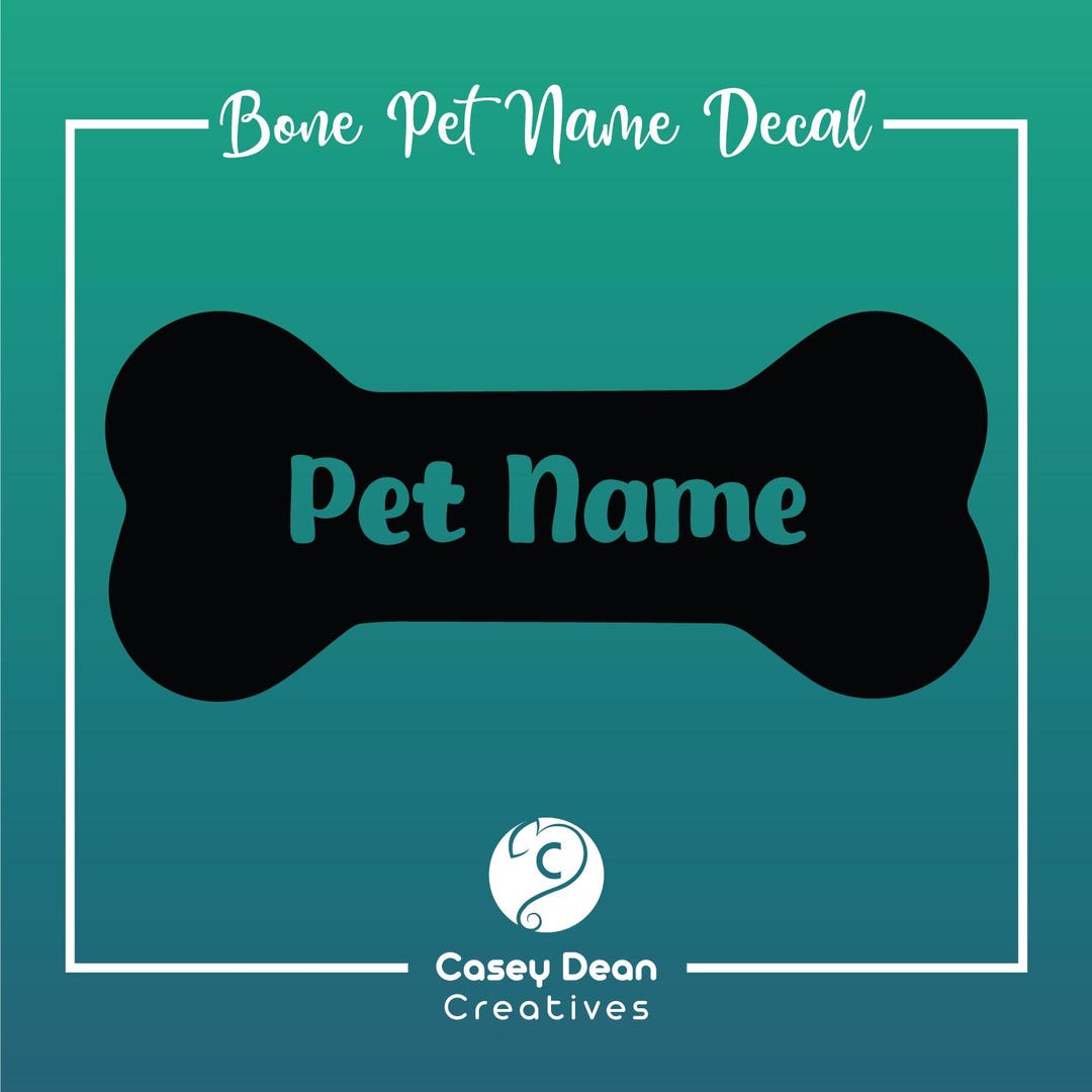 CUSTOM Bone Pet Name Vinyl Decals - Etsy