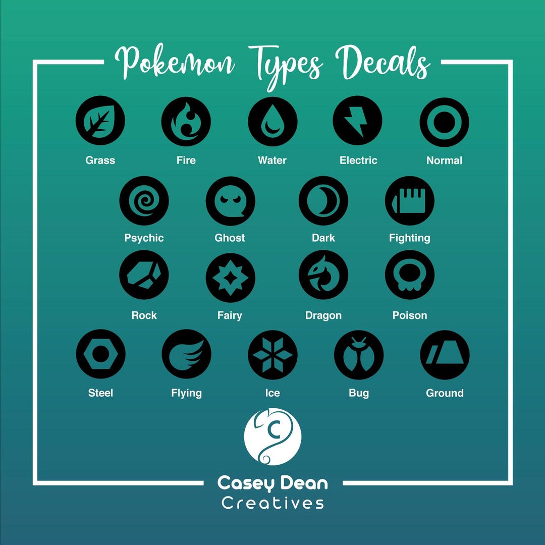 Poke Types Decals - Etsy