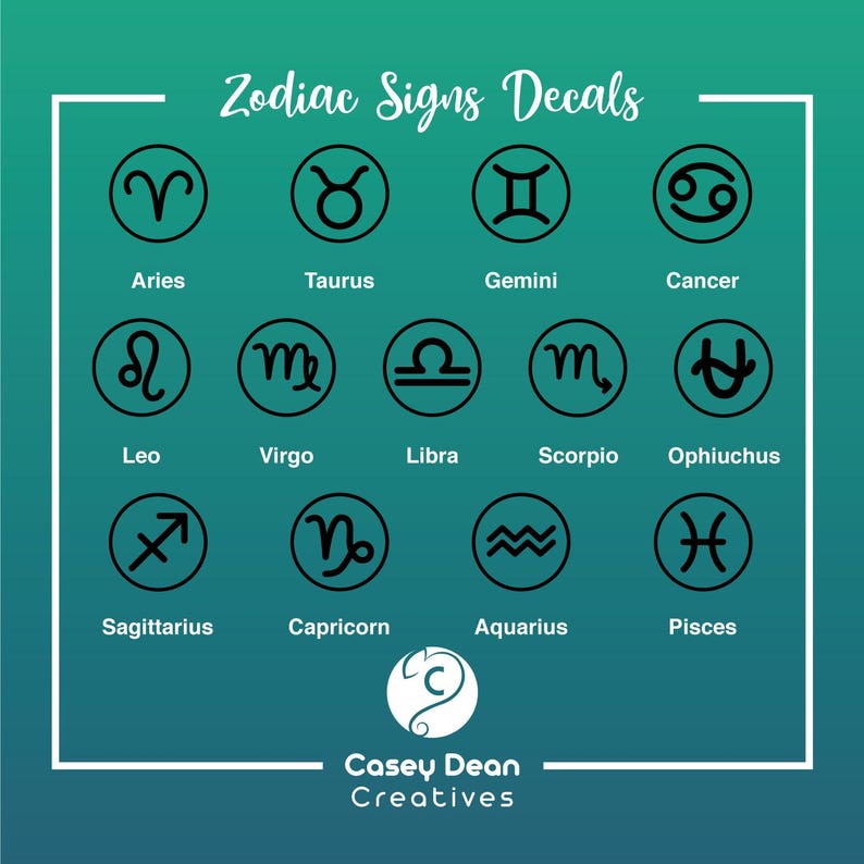 Zodiac Signs Decals - Etsy