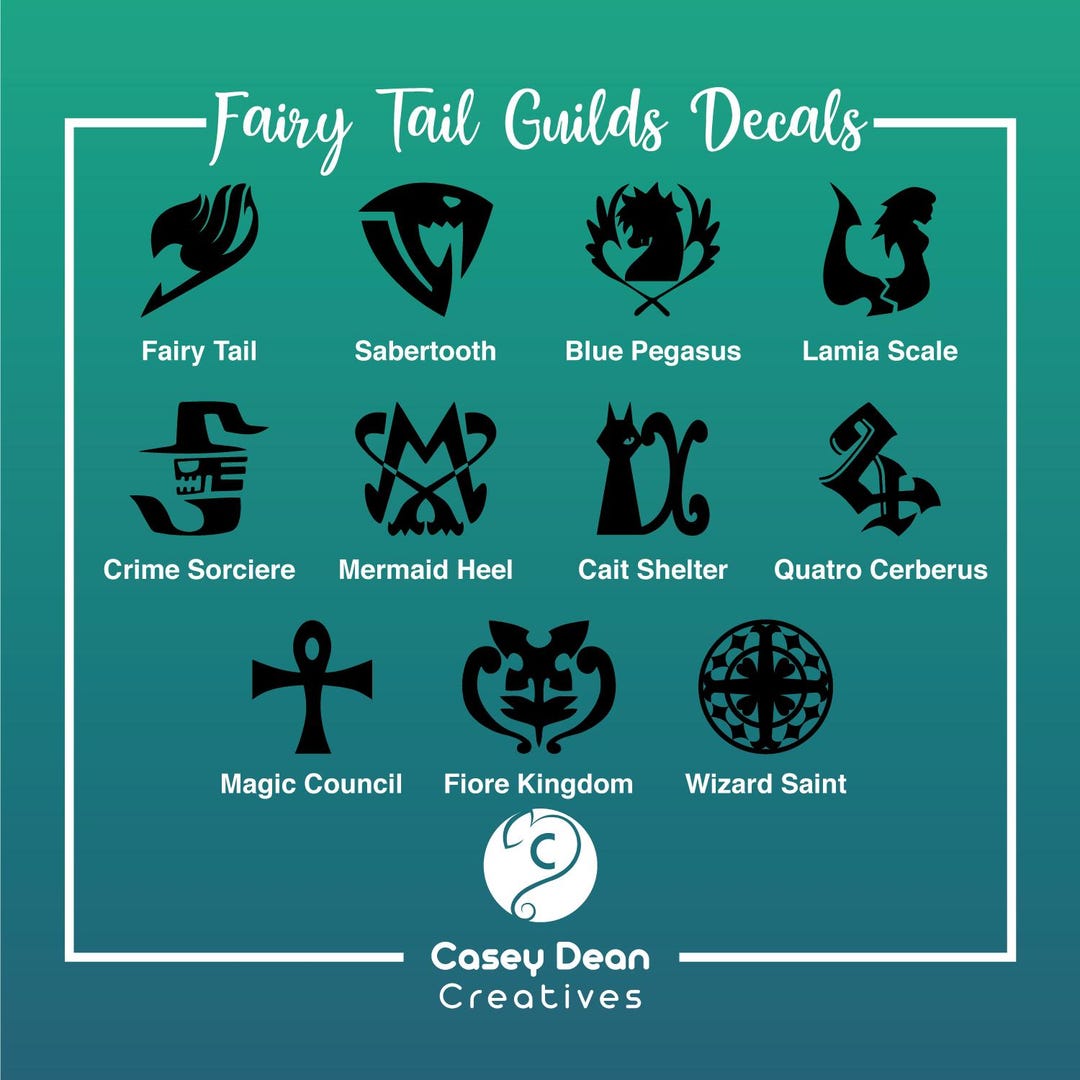 Fairy Tail Guilds Emblems Part 1 Vinyl Decals - Etsy