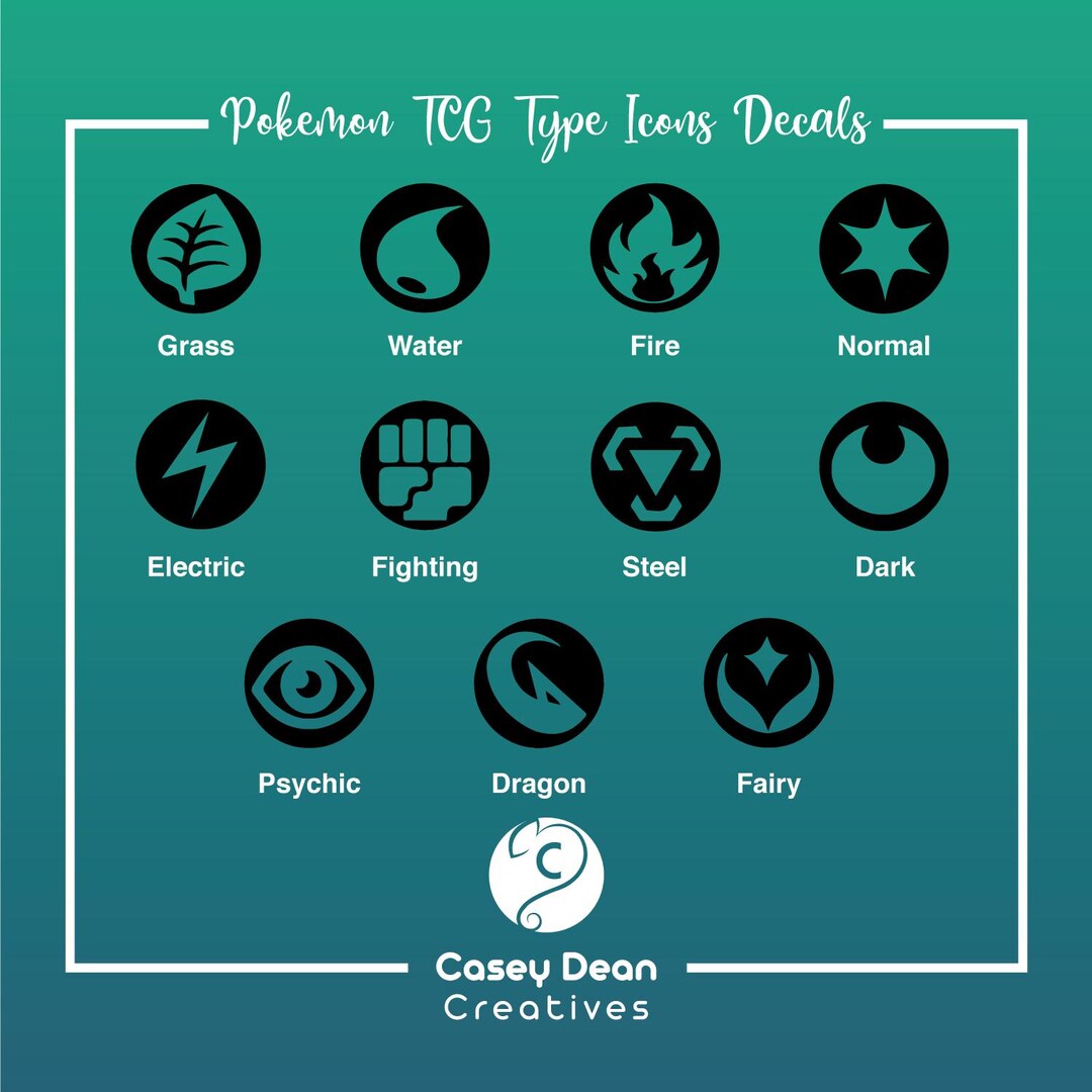 Pkm TCG Type Icons Vinyl Decals - Etsy