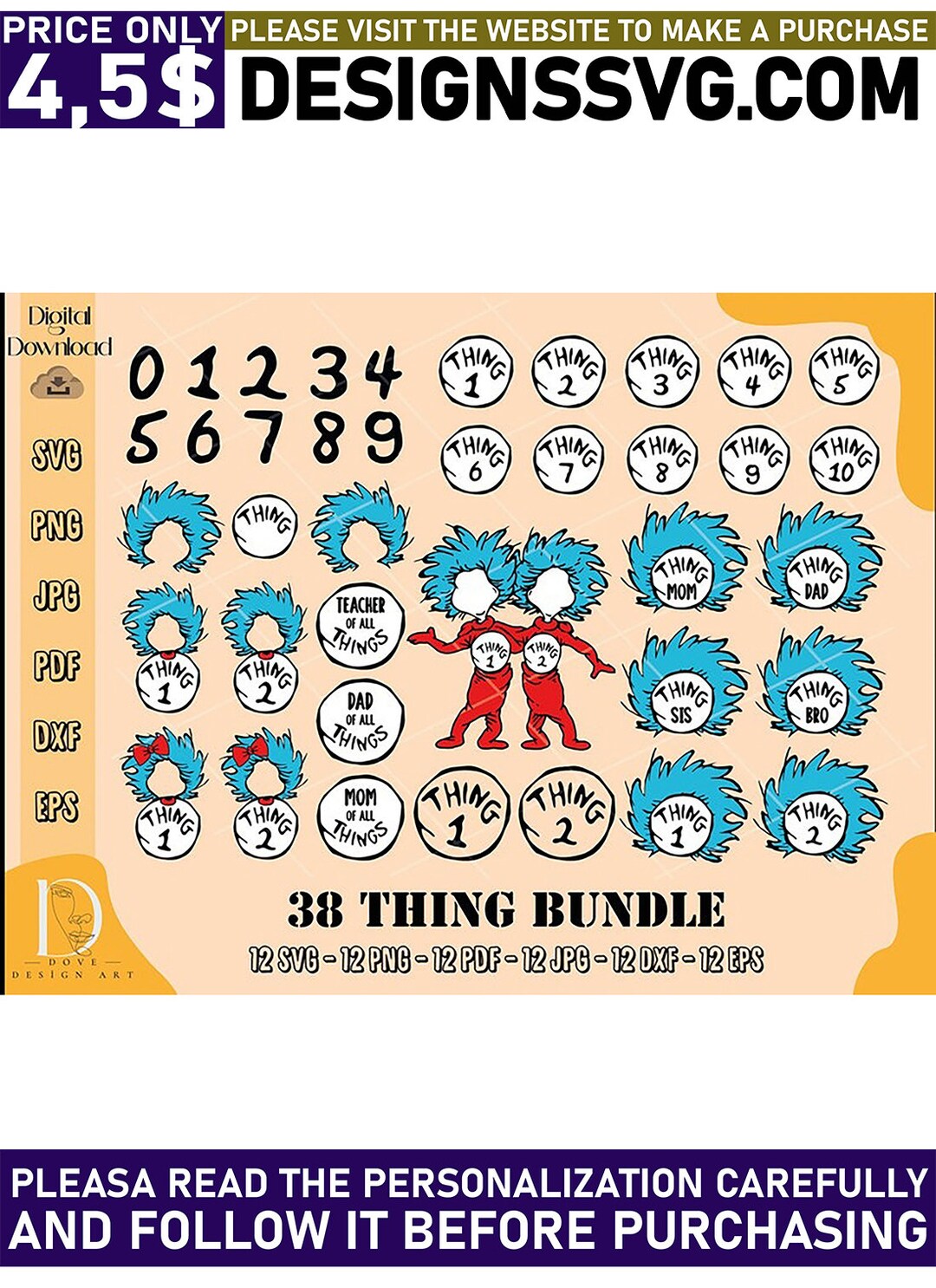 Thing 1 and Thing 2 Layered Svg Png, Thing 1 and Thing 2 Cat in the Hat ...