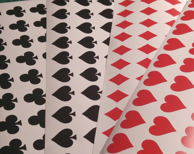 Playing Cards Symbols Vinyl Stickers, Poker Card Suits Stickers ...