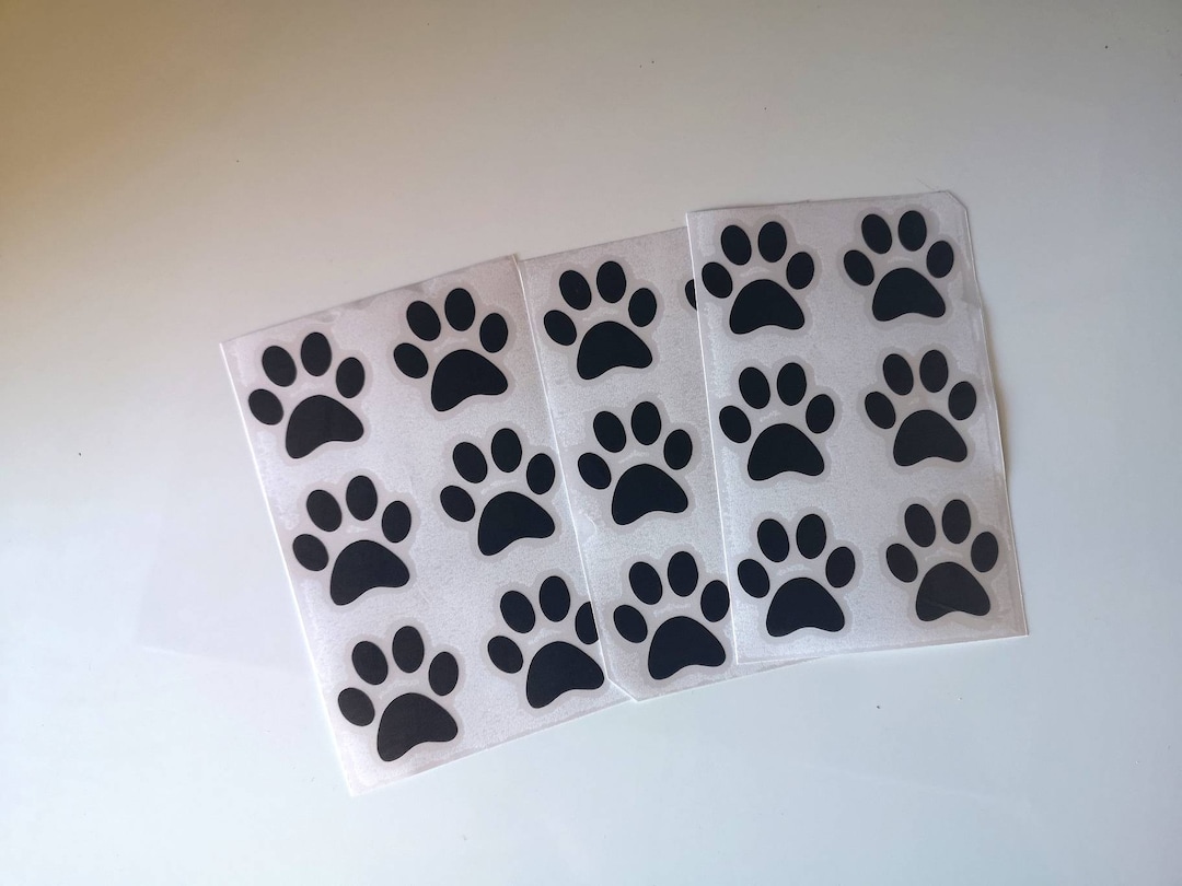 Set of 12 Paw Print Vinyl Decals, Dog Paw Print Decals - Etsy