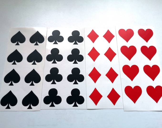 Playing Cards Symbols Vinyl Stickers, Poker Card Suits Stickers ...