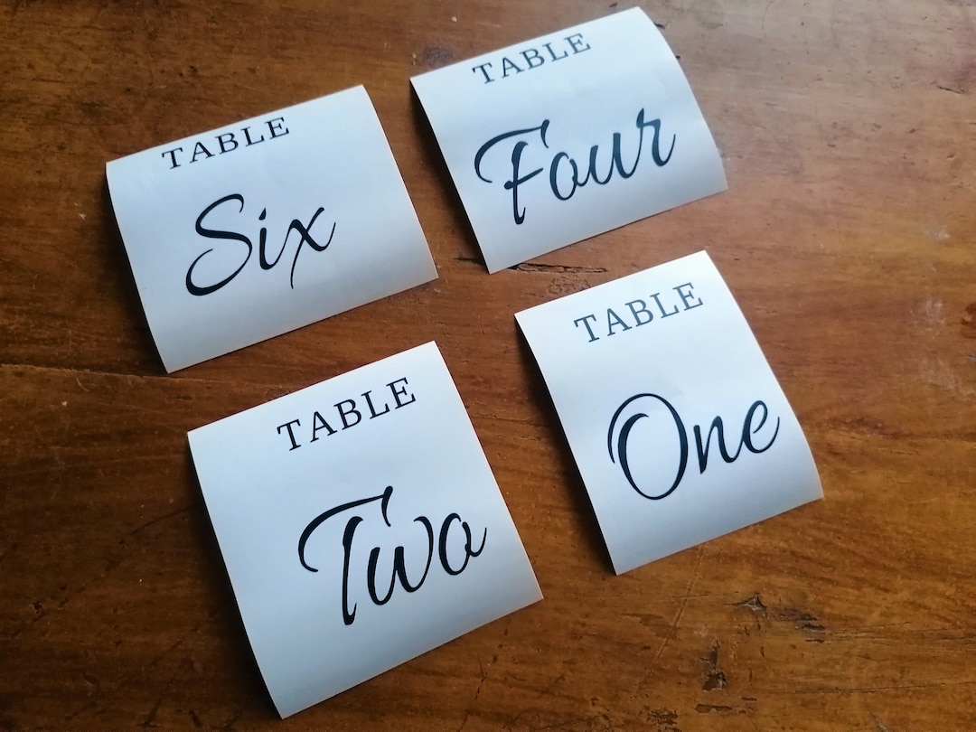 Table Number Decals, Wedding Decor, Vinyl Decal Stickers, Wedding ...