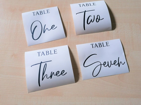 Table Number Vinyl Decals Wedding Seating Table Decal - Etsy