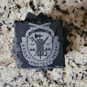 U. S. Army Military Police Regimental Crest Slate Coasters - All States ...