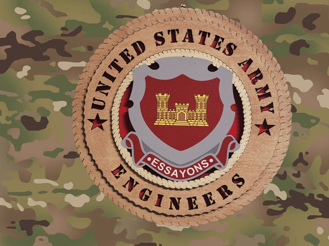 U.S. Army Engineer Crest Wall Tribute, Personalized, Four Sizes Available 8", 12" , 16" & 24" - Etsy