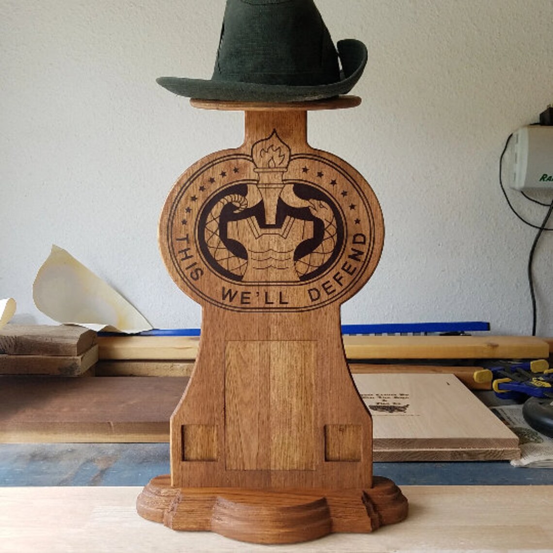 US Army Drill Sergeant Hat Stand With Coin Holder Base - Etsy