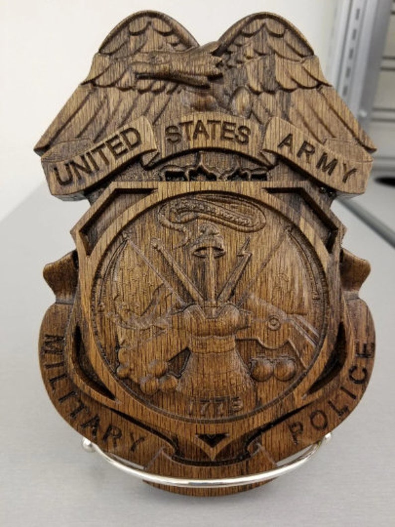 Military Police Badge Army, Wood, Carved, Individually Crafted - Etsy