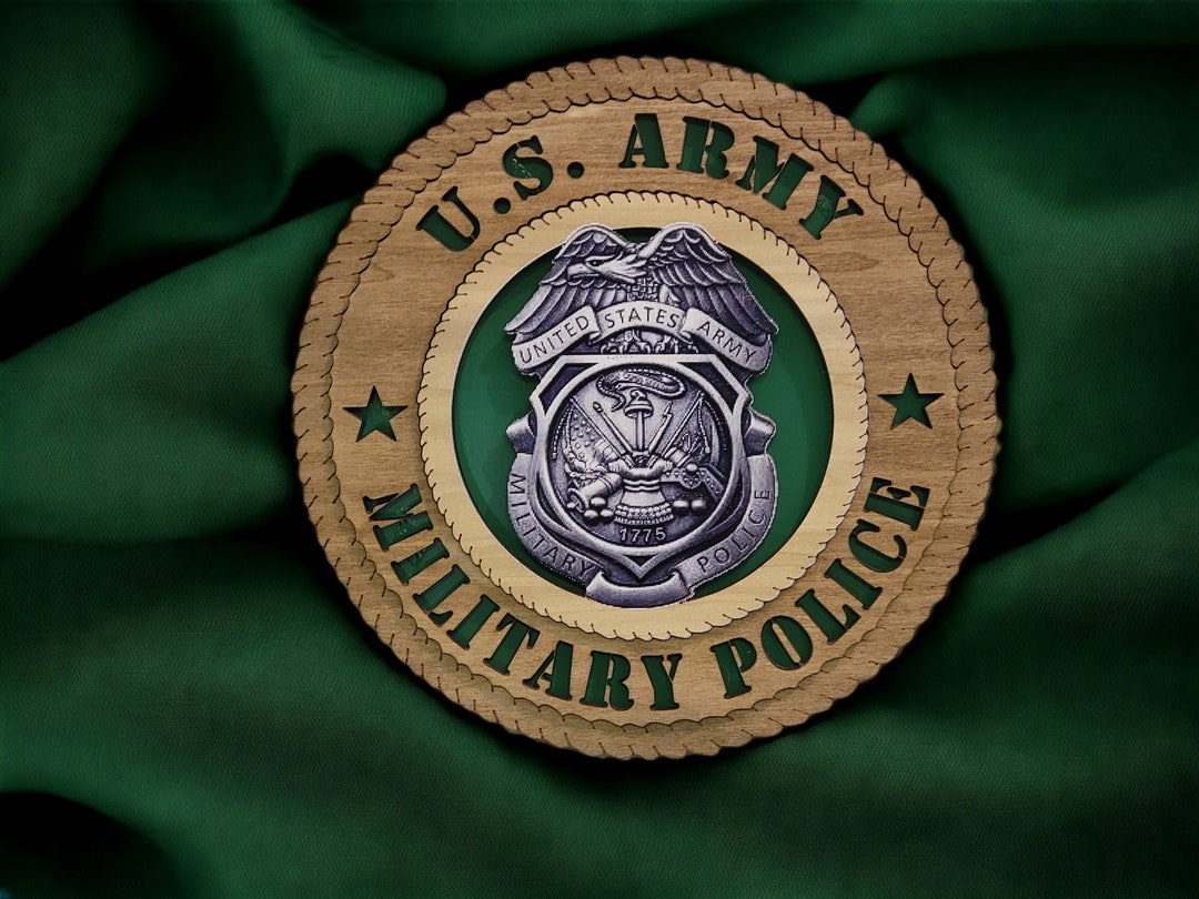 Custom Army Military Police Badge, Wood Wall Tribute, Personalized, Two ...