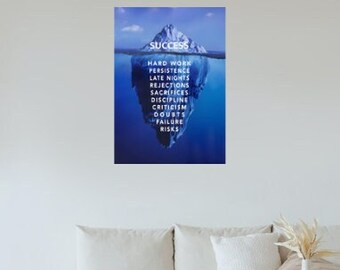 Motivational Decor, Motivational Print, Success Iceberg, Digital ...