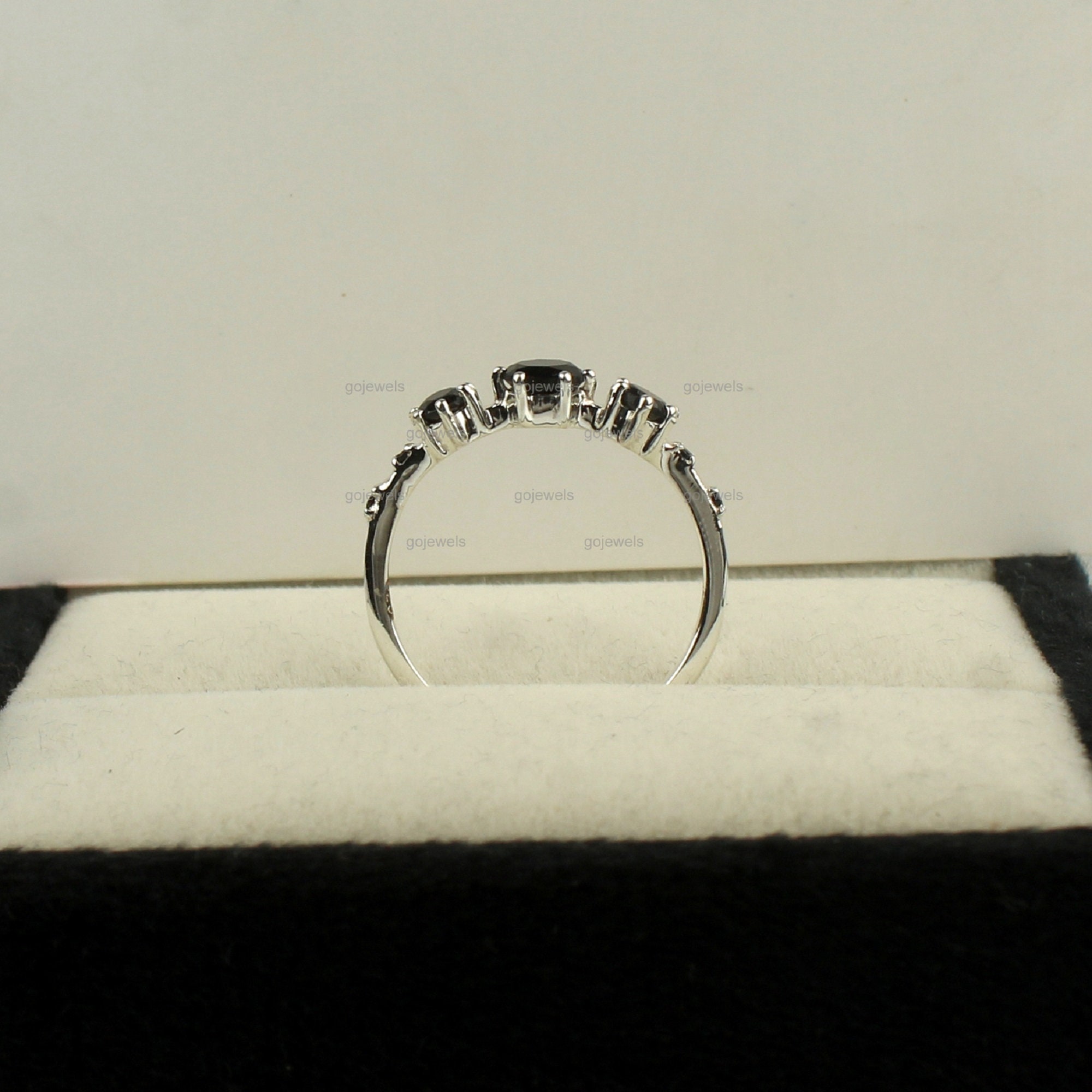 Black Spinel Prelude Band-14k Gold Spinel Ring - Delicate Anniversary ...