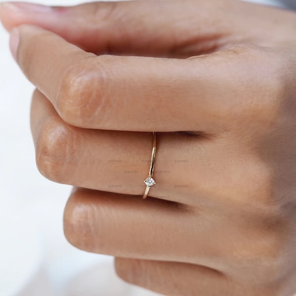 Tiny Diamond Ring - Etsy