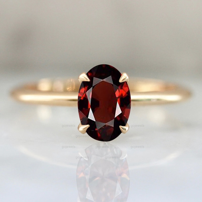 Natural Garnet Ring - Etsy