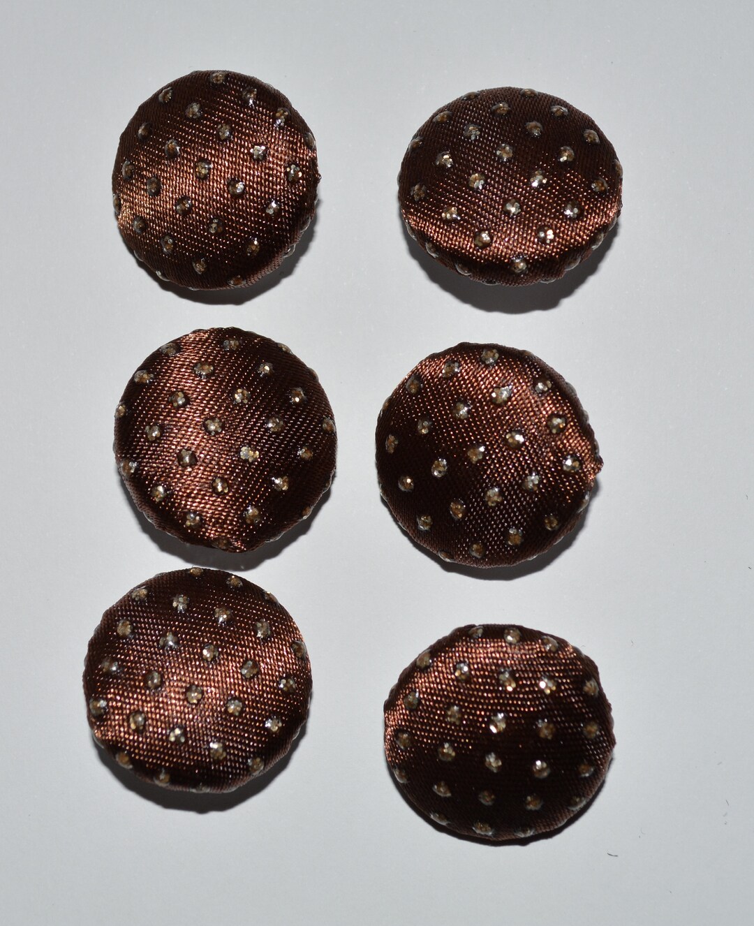 Buttons 6 Pieces Brown With Glitter Stones - Etsy Denmark