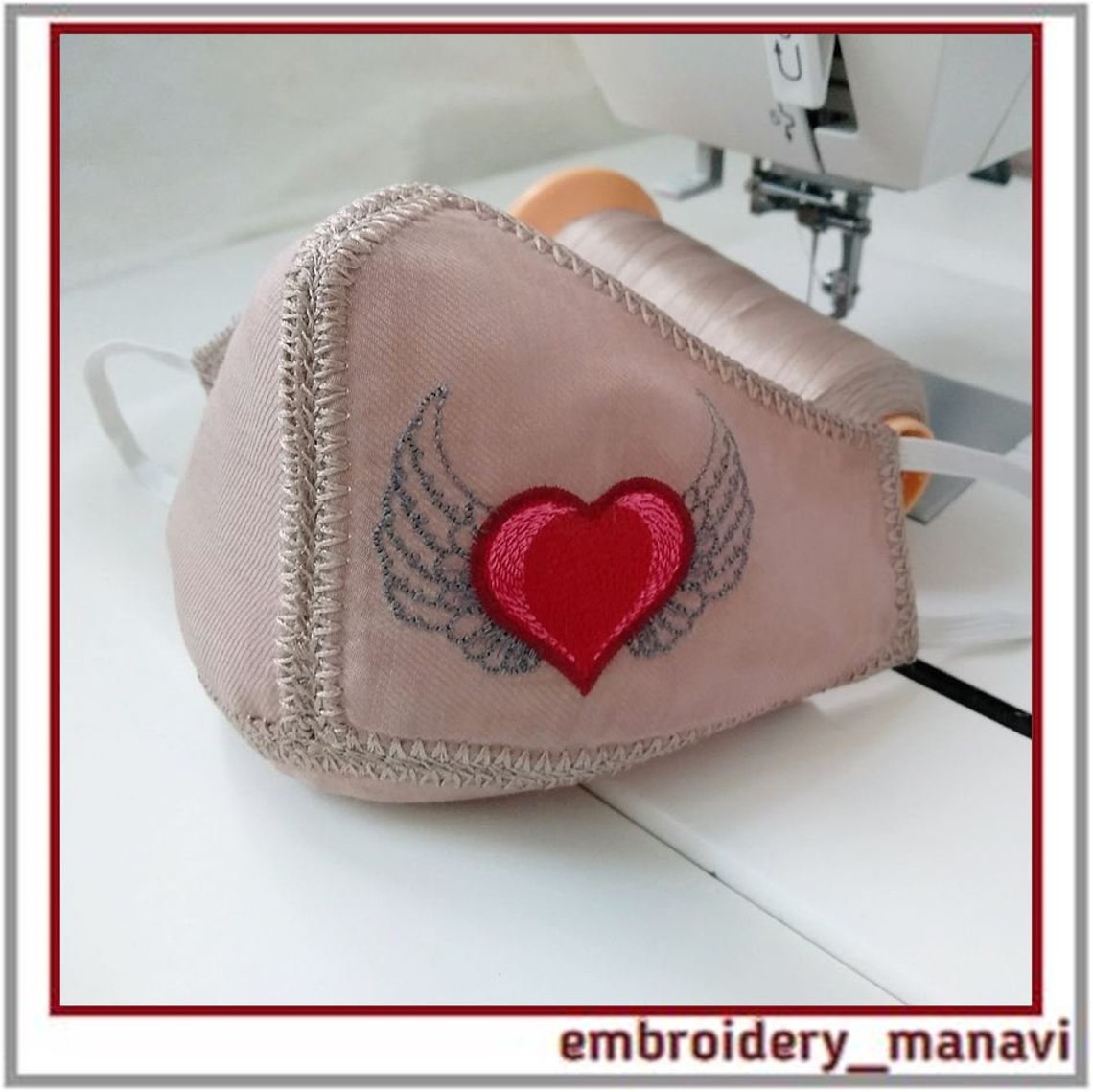 Reusable face mask. Digital Machine Embroidery Design. 2 sizes | Etsy