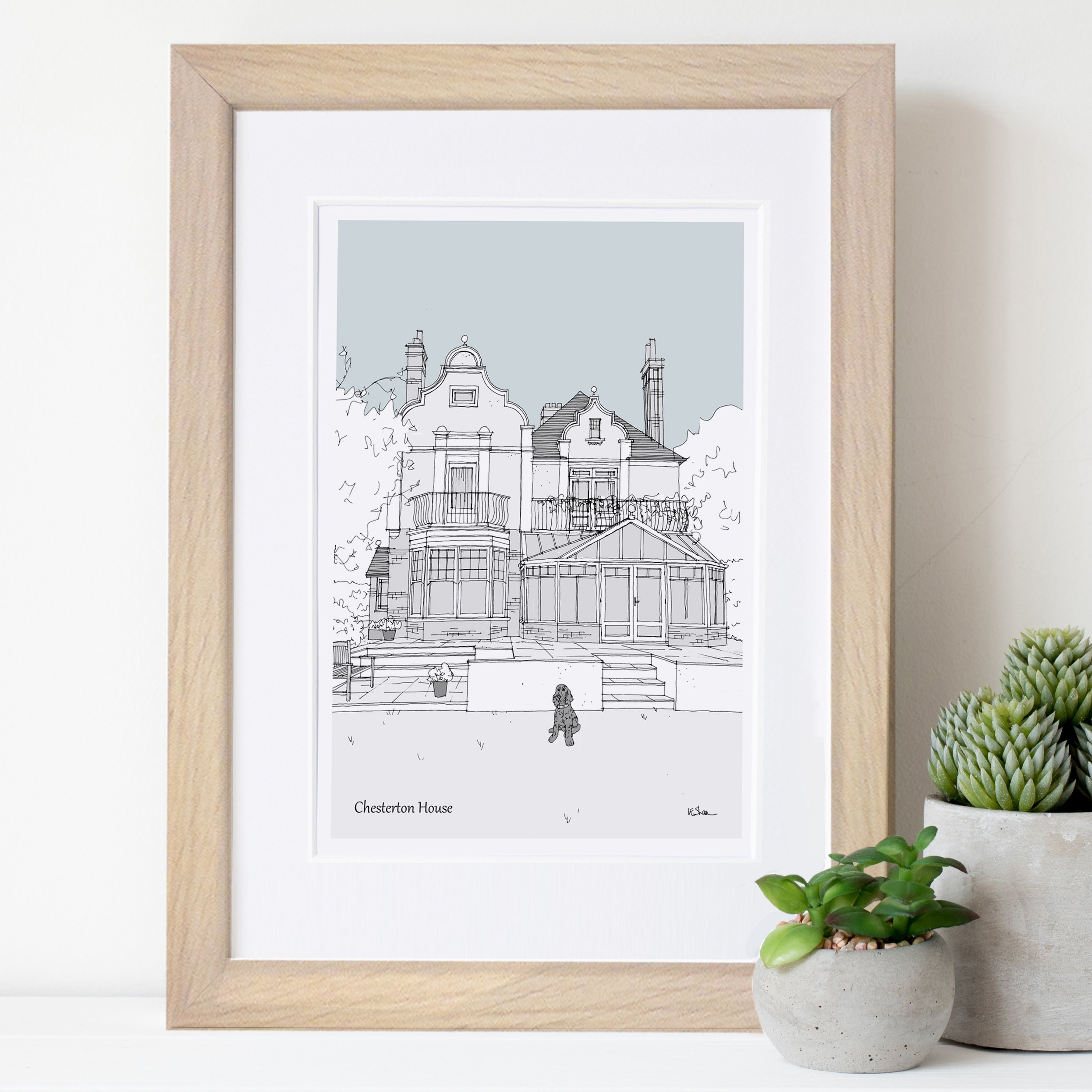 Custom Home Illustration, New Home Drawing, Personalized Housewarming ...