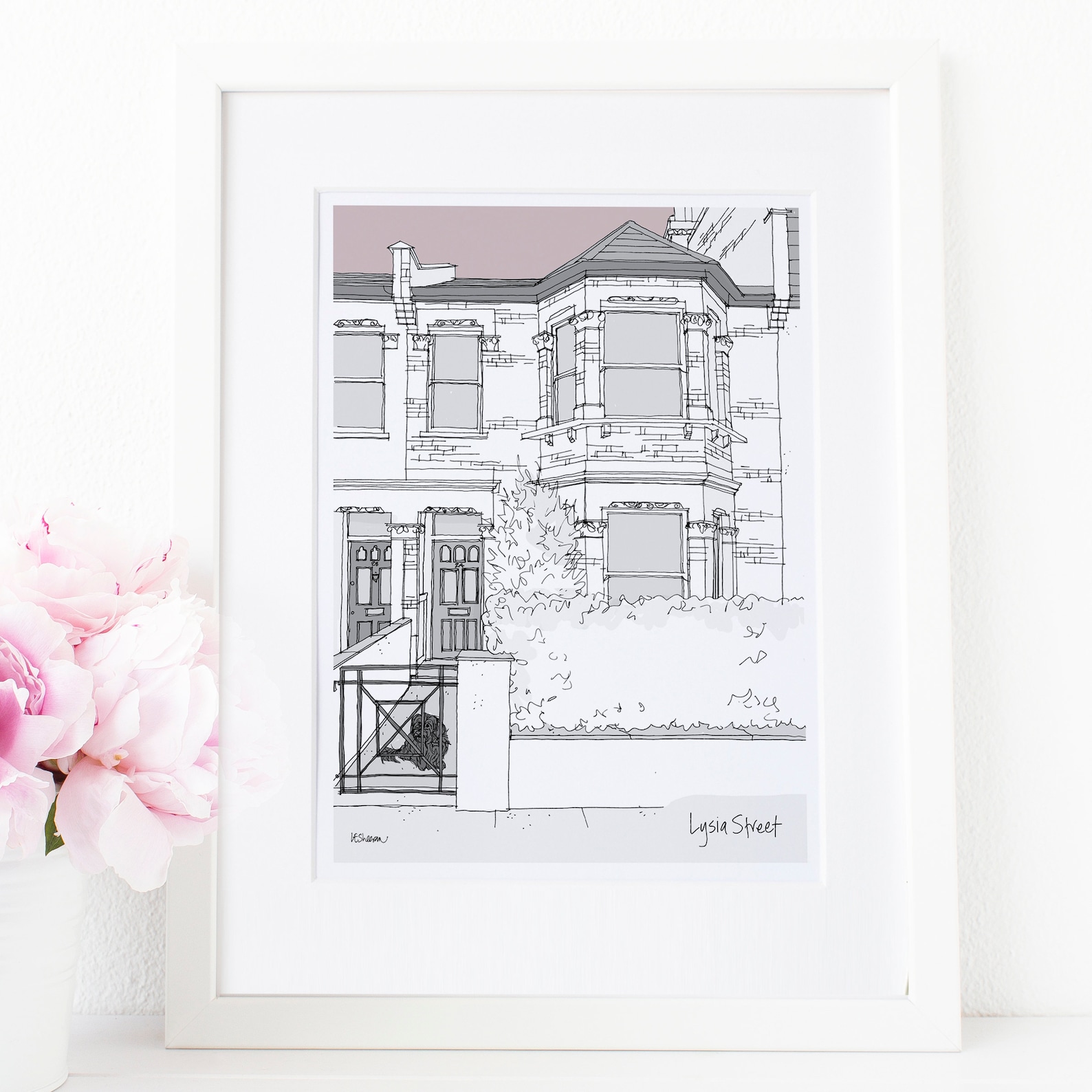 Custom Home Illustration, New Home Drawing, Personalized Housewarming ...