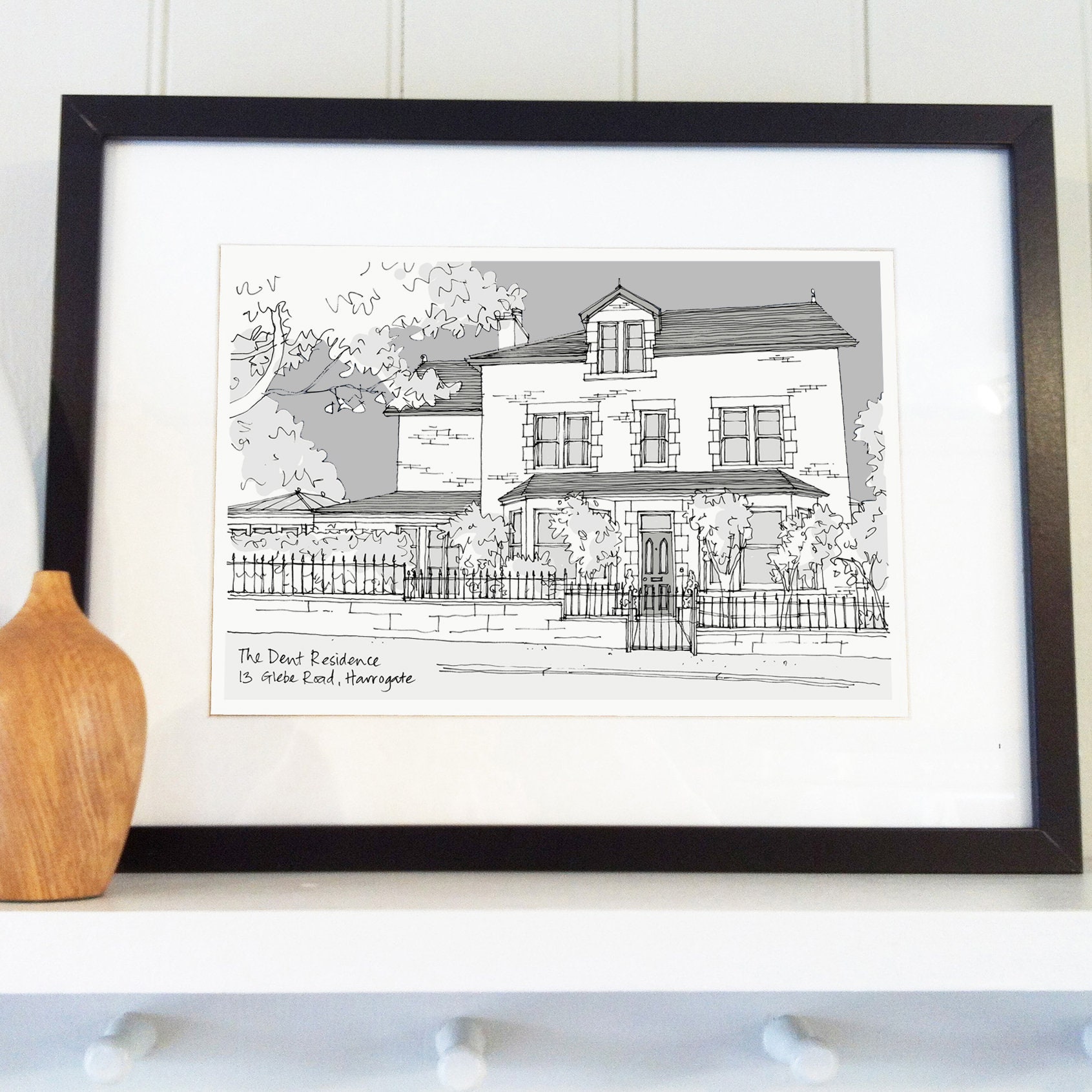 Custom Home Illustration, New Home Drawing, Personalized Housewarming ...