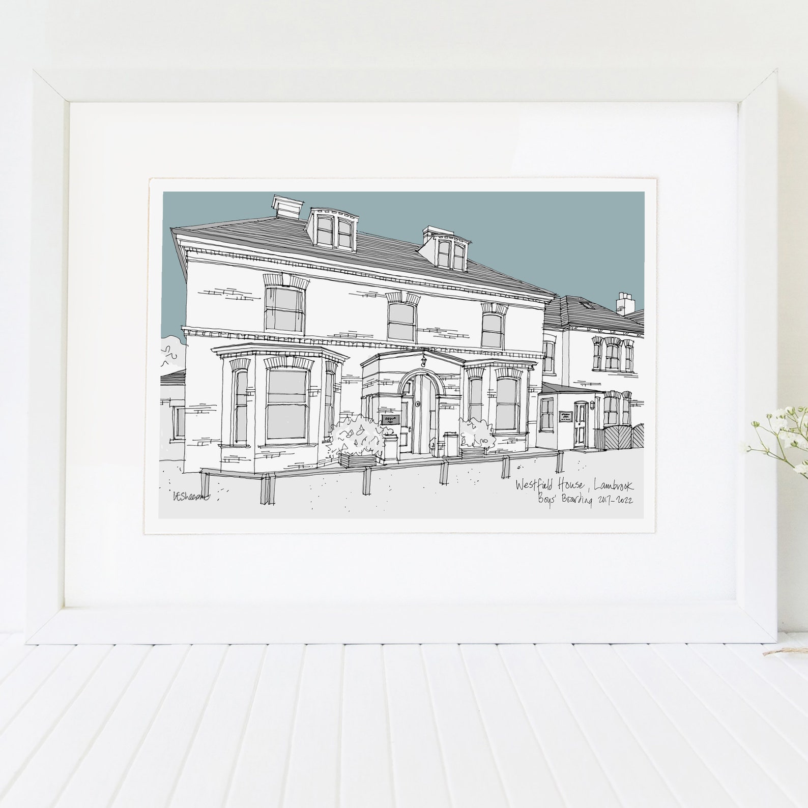 Custom Home Illustration, New Home Drawing, Personalized Housewarming ...