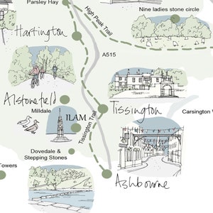 Peak District Illustrated Map - Etsy
